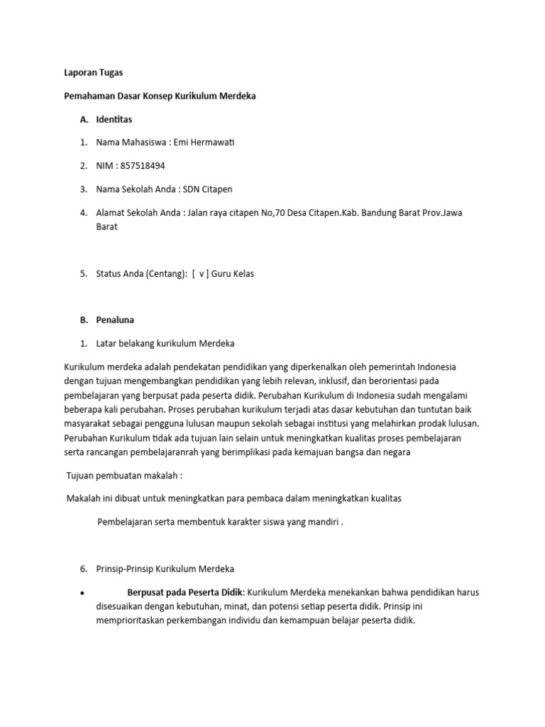 Contoh Jawaban TT 1 Pengembangan Kurikulum | PDF