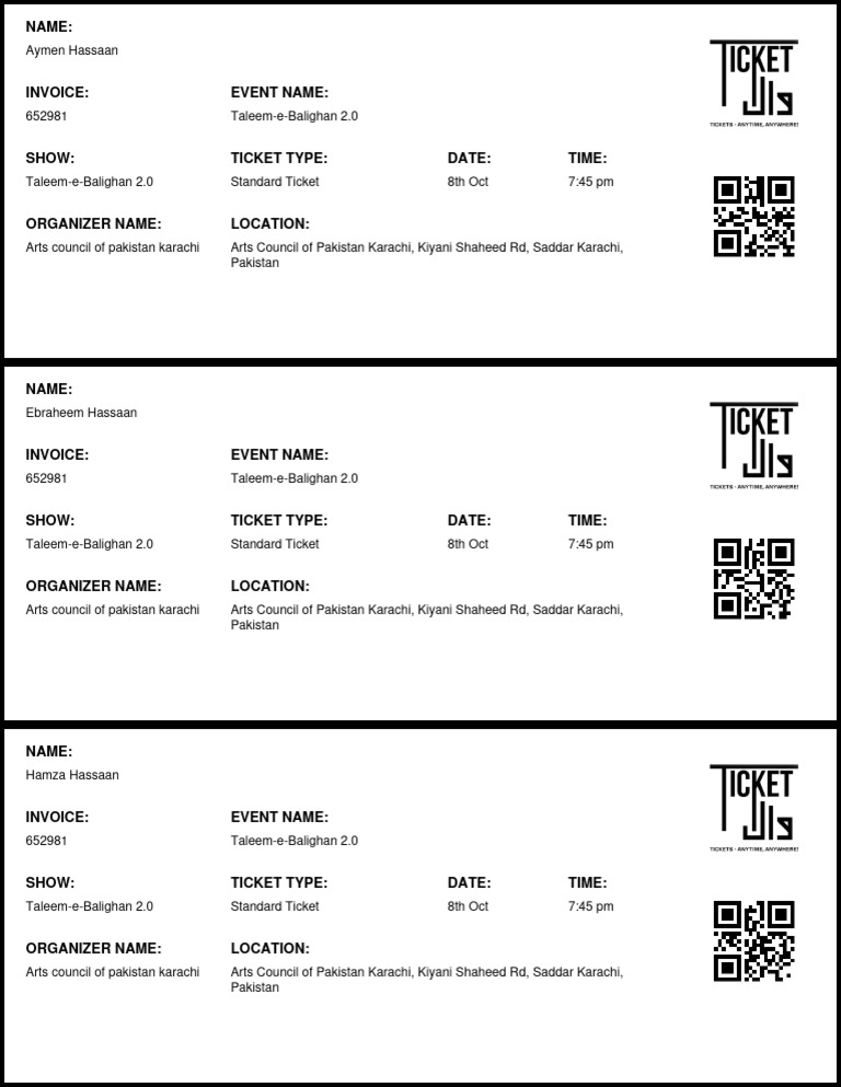 Tickets | PDF | Karachi | Government Of Pakistan