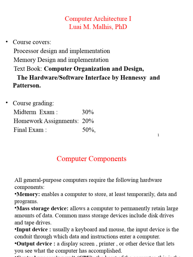 1 Introduction | PDF | Central Processing Unit | Computer Architecture