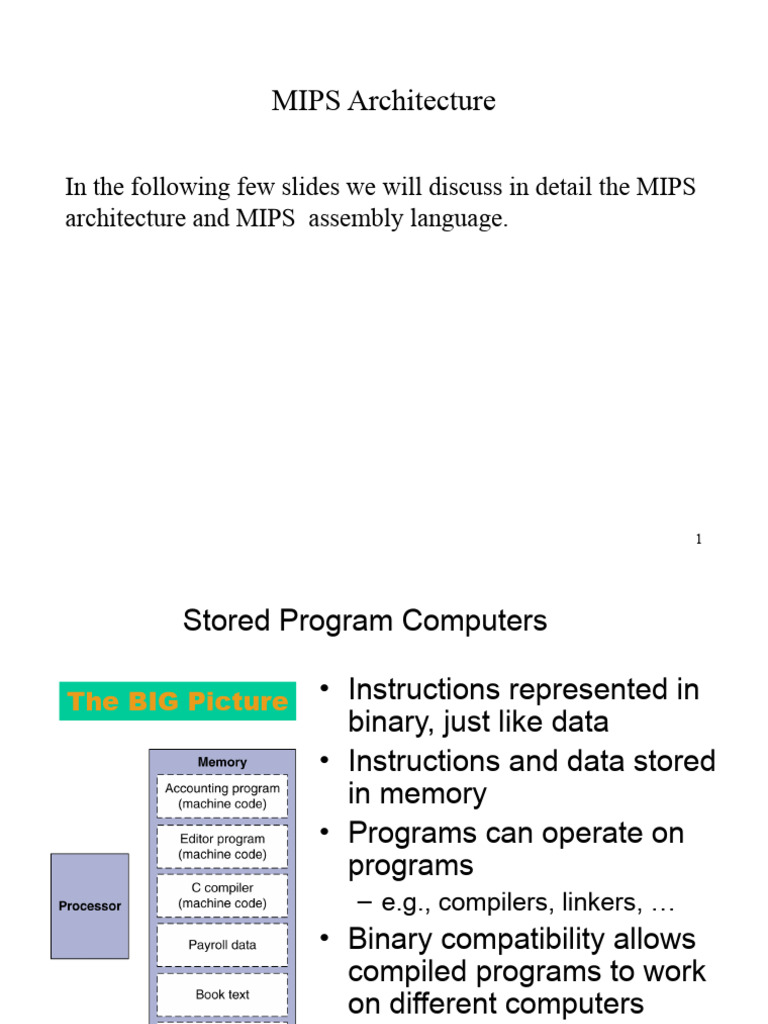 2 Mips Architecture | PDF | Central Processing Unit | Computer Architecture