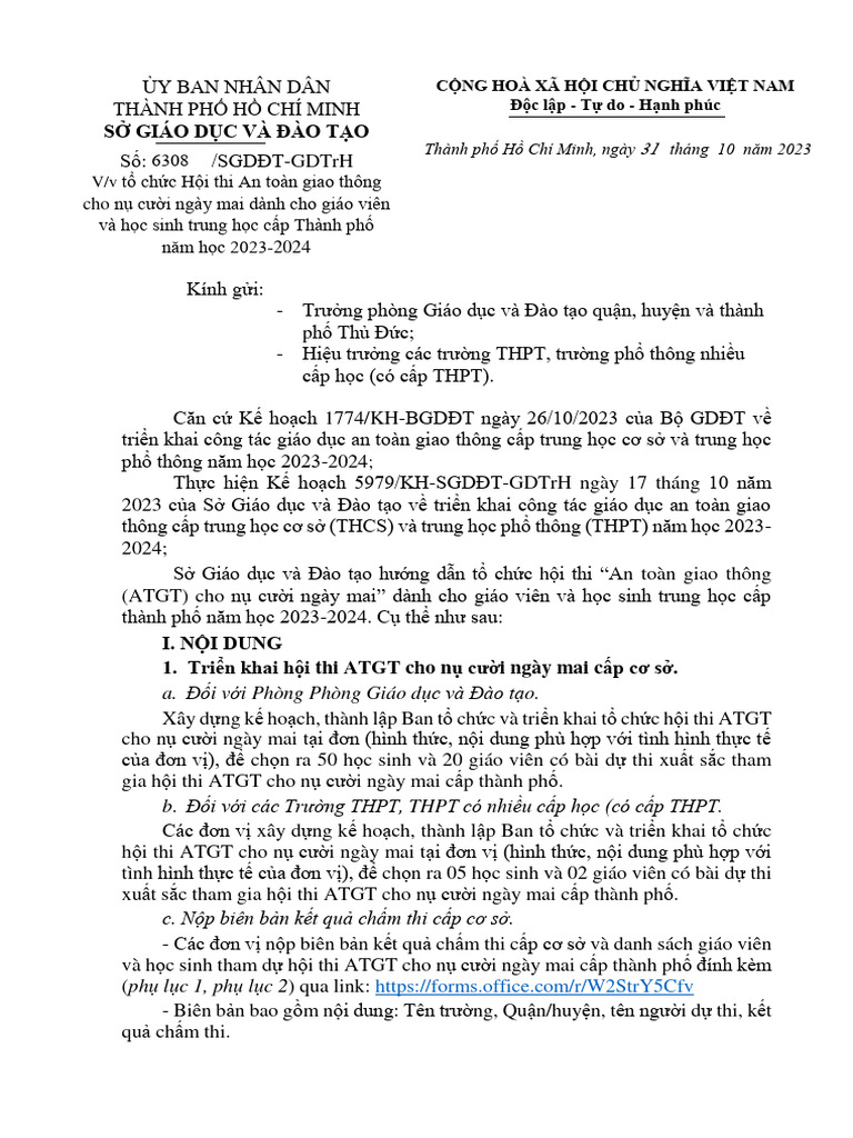 vb6308 Hoi Thi Atgt Cap TP - 111202315318 | PDF