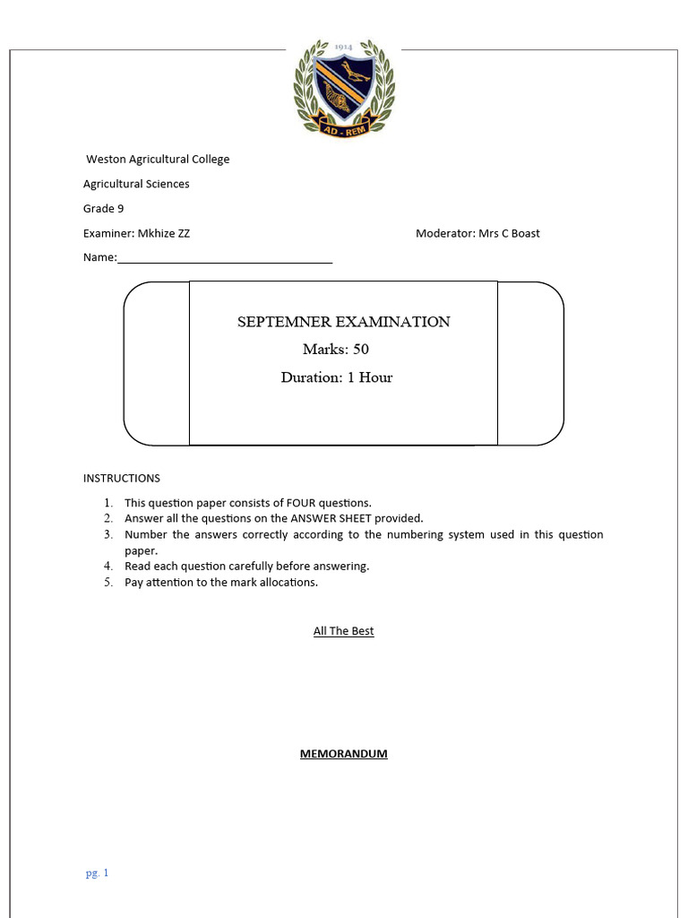 Agricultural Studies Grade 9 | PDF | Agriculture | Sheep