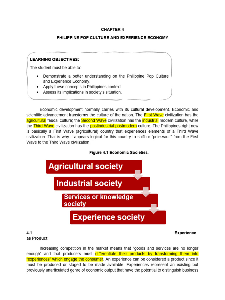 Philippine Experience Economy Overview | PDF | Experience | Economies