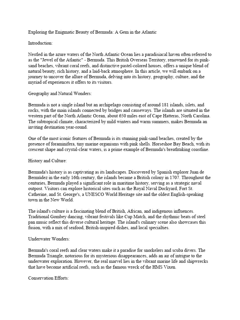 Exploring The Enigmatic Beauty of Bermuda | PDF | Bermuda | Island