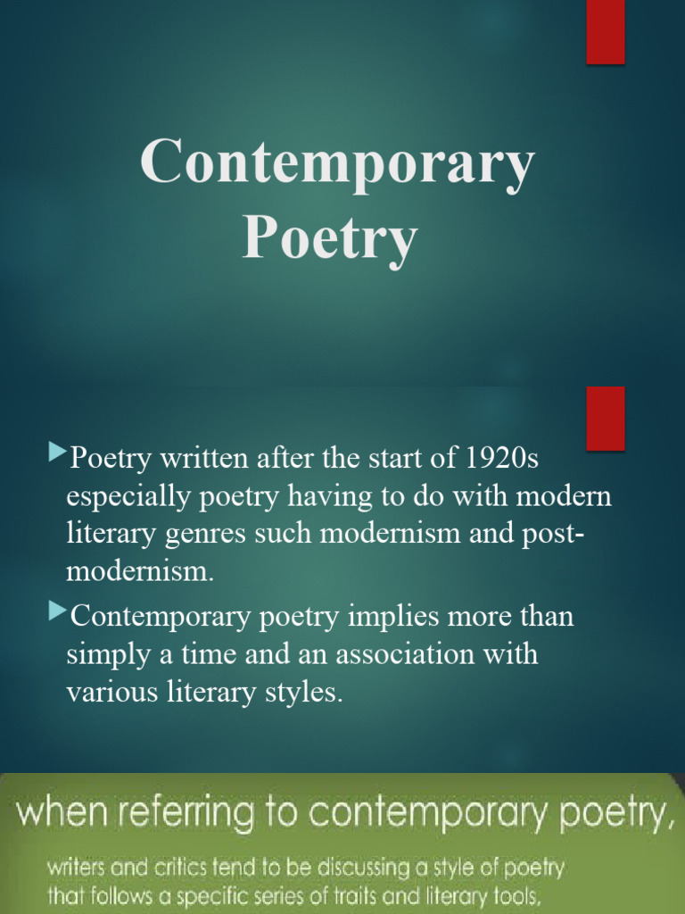 Contemporary Poetry | PDF | Poetry | Rhyme