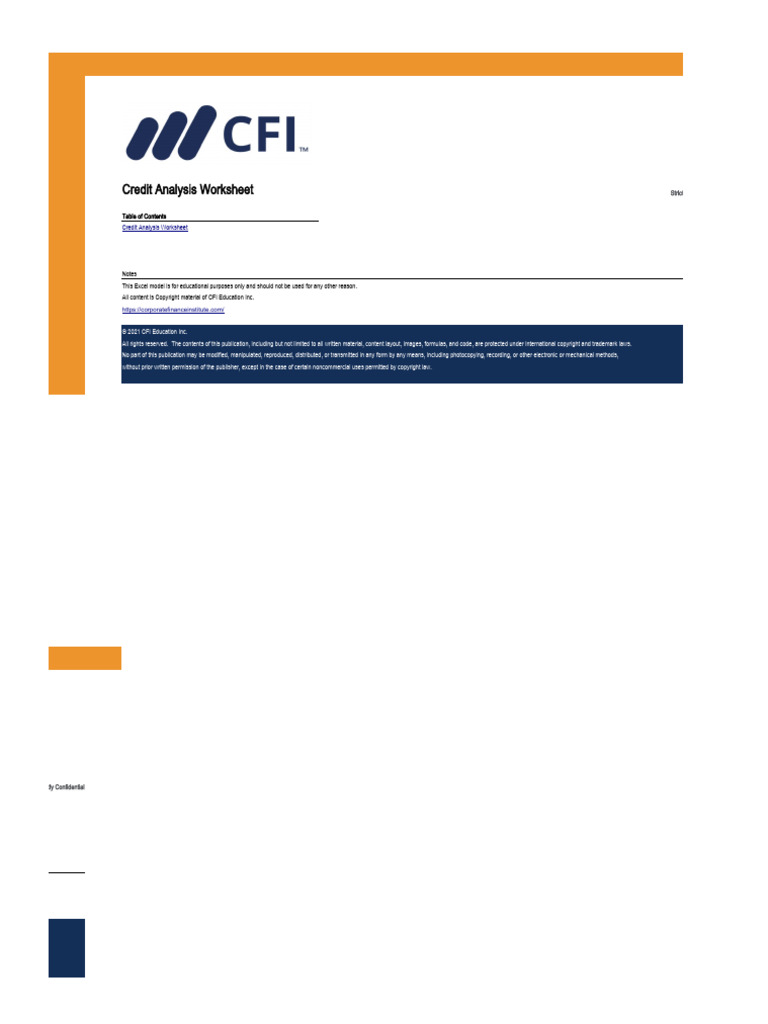 Credit Analysis Worksheet FAC COMPLETE | PDF | Taxes | Private Sector