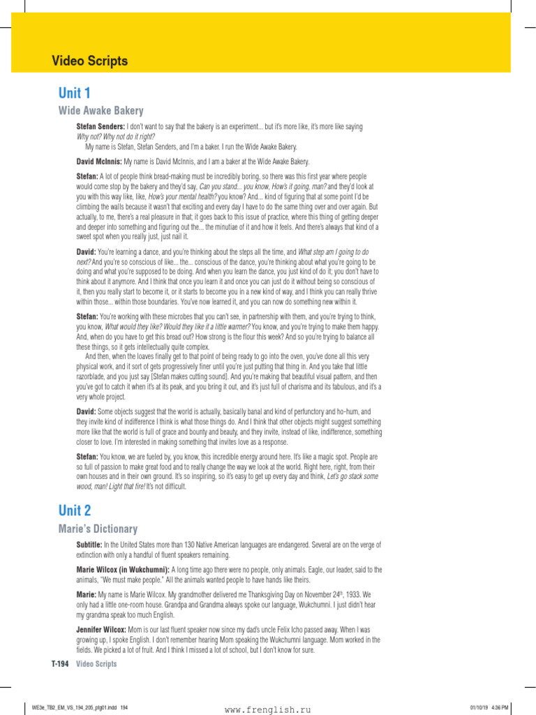 World English 3e Level 2 Video Scripts | PDF | Washing Machine | Laundry