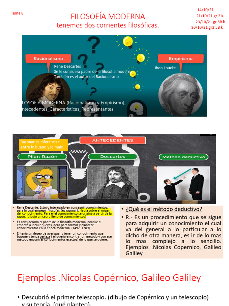 Filosofía Moderna | PDF | Empirismo | Conocimiento