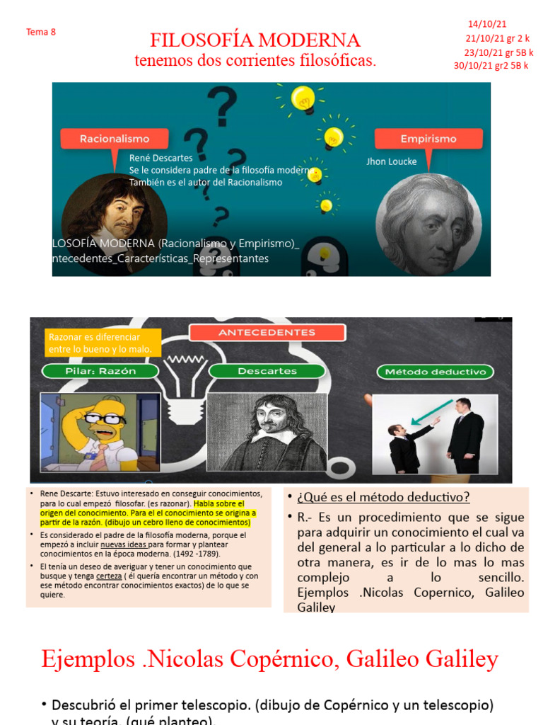 Filosofía Moderna | PDF | Empirismo | Conocimiento