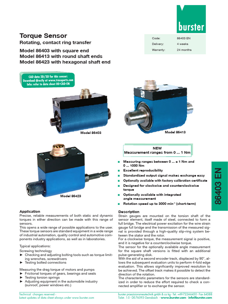 Burster Oechsler 86413-5010-V501 | Download Free PDF | Electrical ...