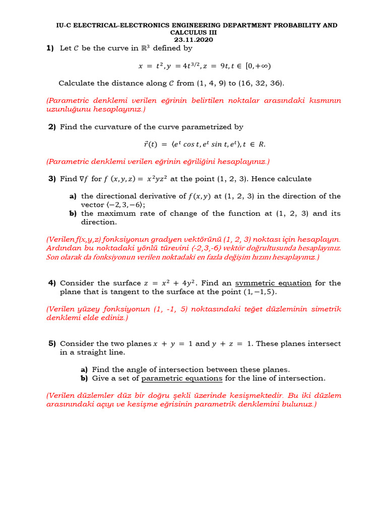 Calculus Midterm 2020 | PDF