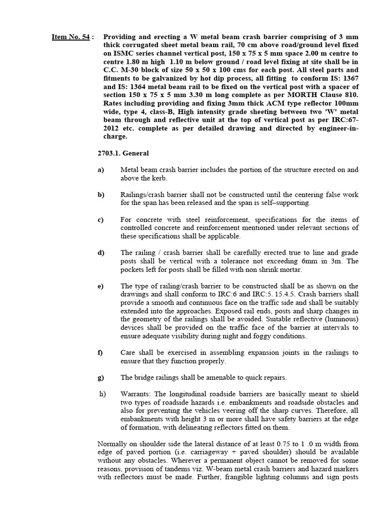 W Metal Beam Crash Barrier - ACM | PDF | Screw | Building Engineering
