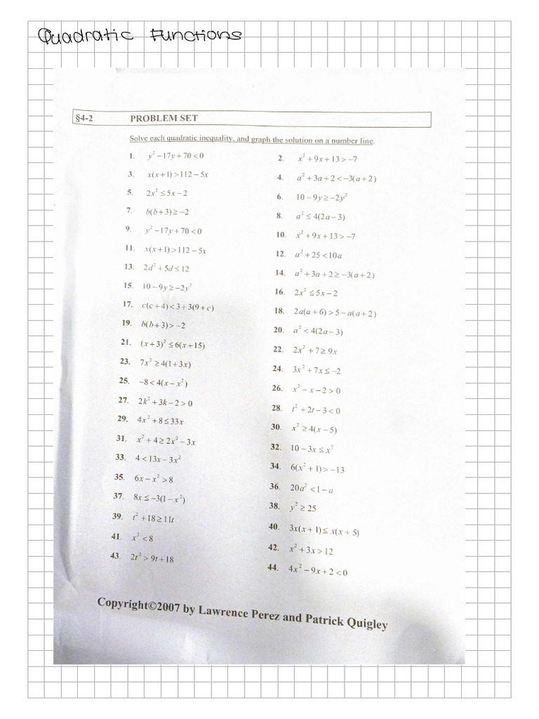 Quadratic Functions | PDF