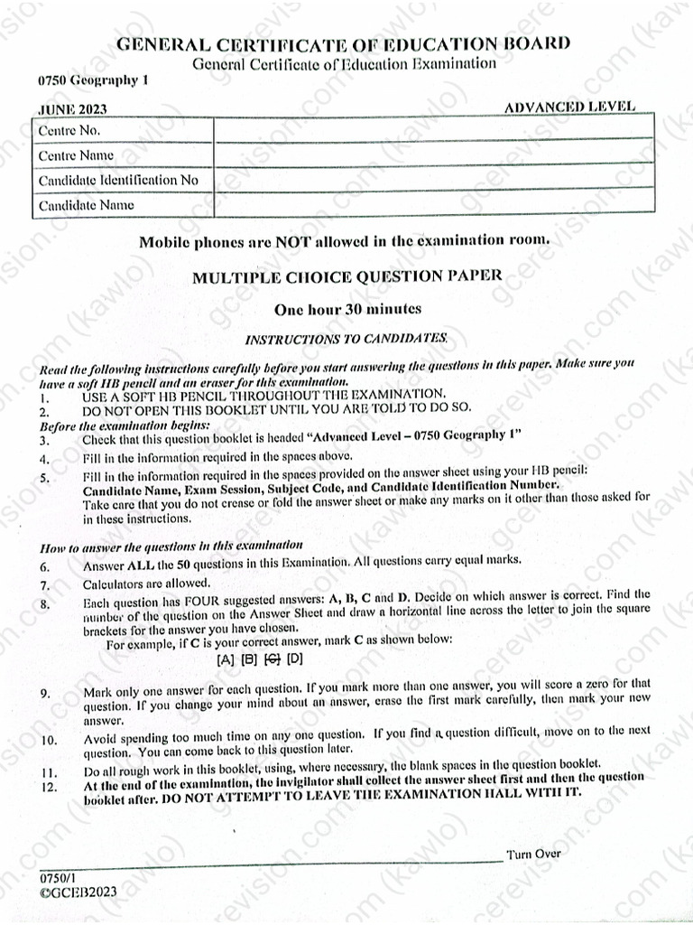 Al 2023 Geography 1 | PDF