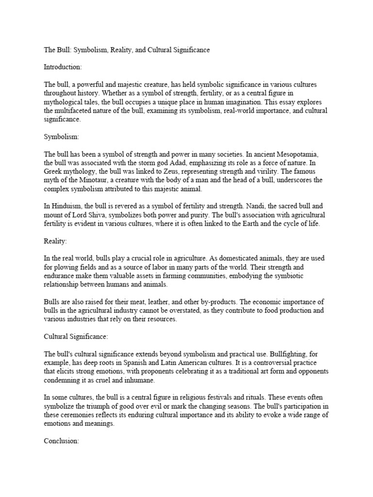 The Bull | PDF | Folklore | Religious Belief And Doctrine