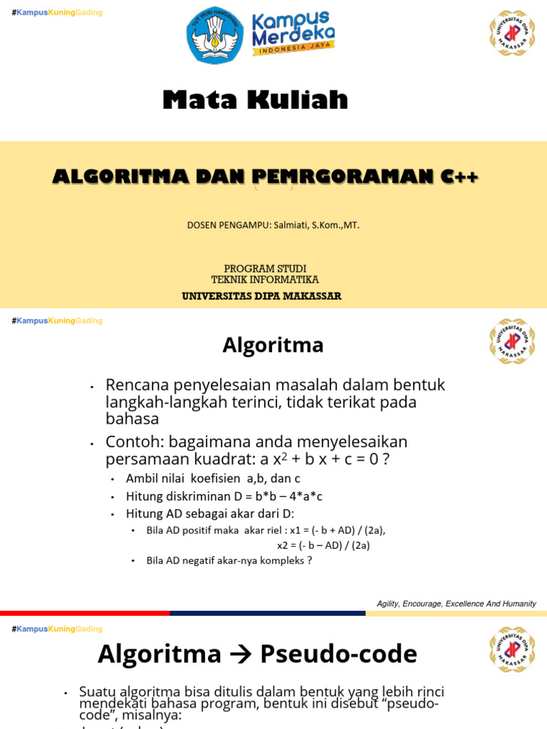 Algoritma Dan Pemrograman C++ Part 1 | PDF