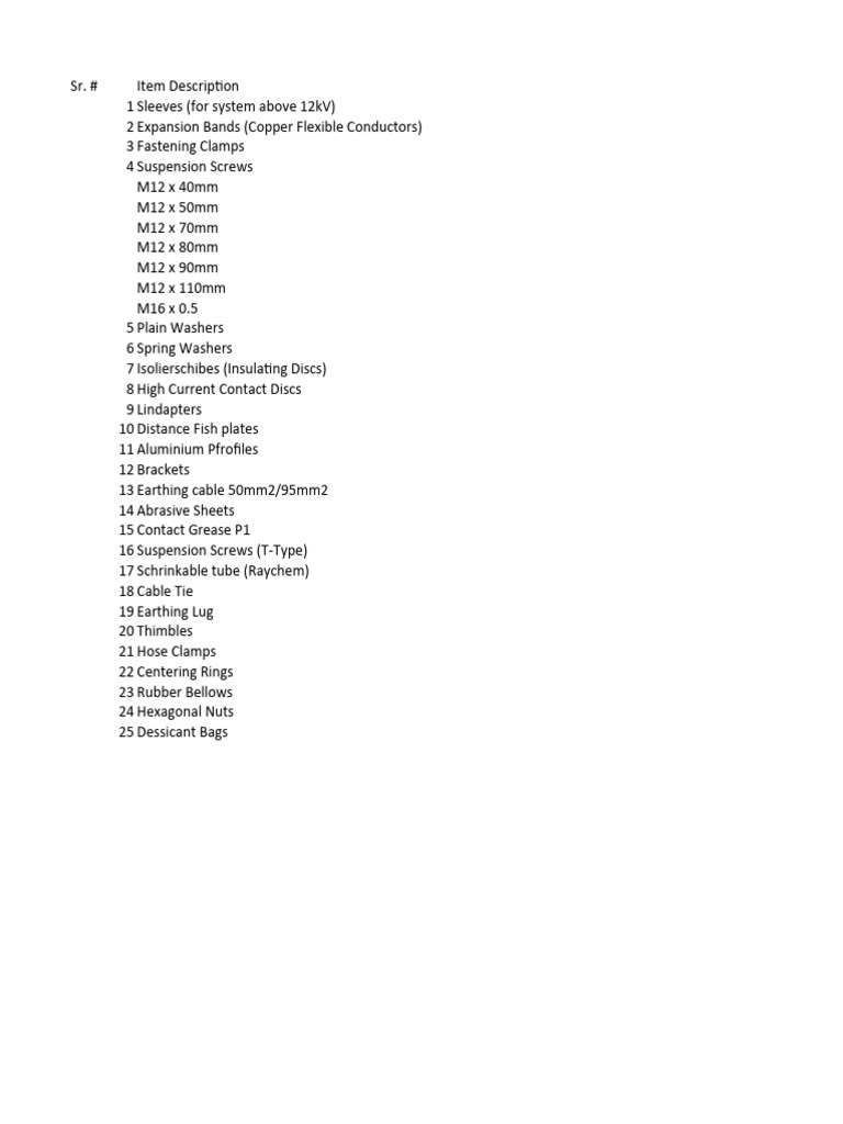 General Accessories List | PDF