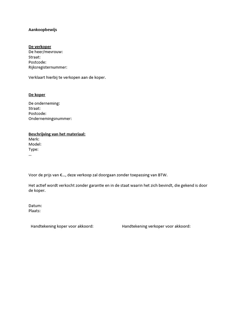 Aankoopbewijs | PDF