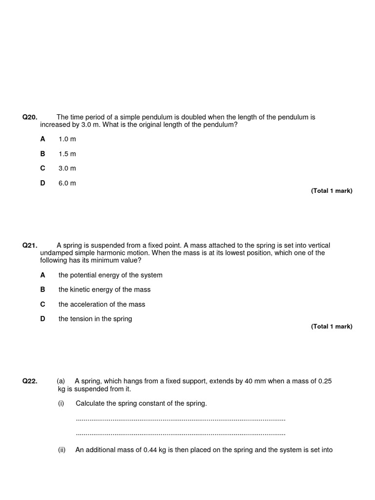 SHM Homework | PDF | Oscillation | Pendulum