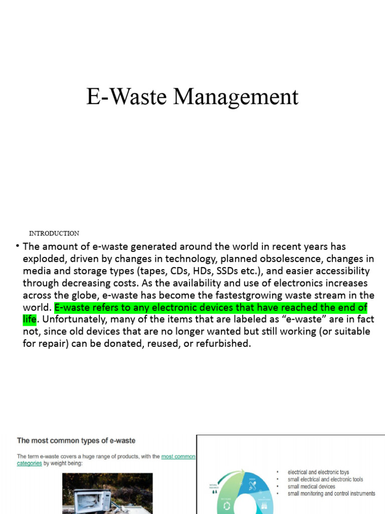 E-Waste Management | PDF | Electronic Waste | Gold