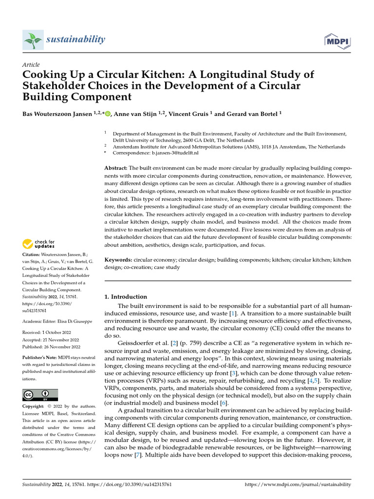 Cooking Up A Circular Kitchen: A Longitudinal Study of Stakeholder ...