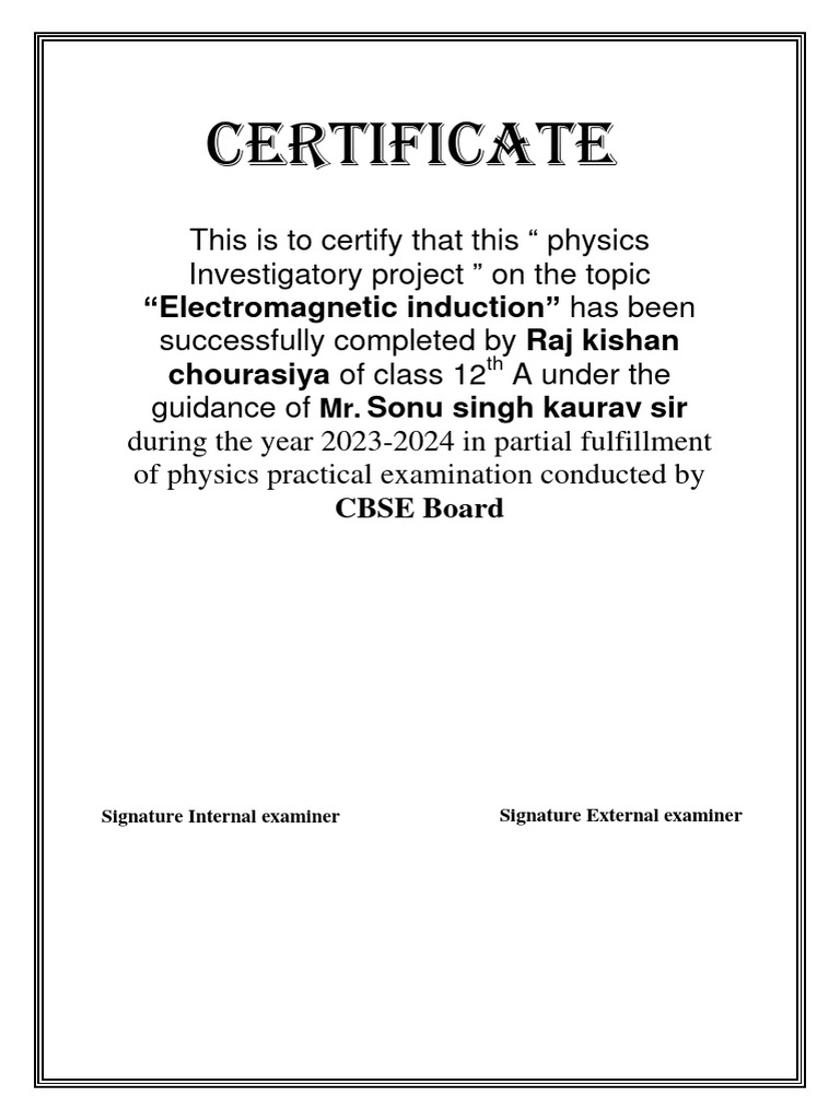 Physcics Practical 12.. | PDF | Electromagnetic Induction | Magnetic Field Physcics Practical 12.. | PDF | Electromagnetic Induction | Magnetic Field