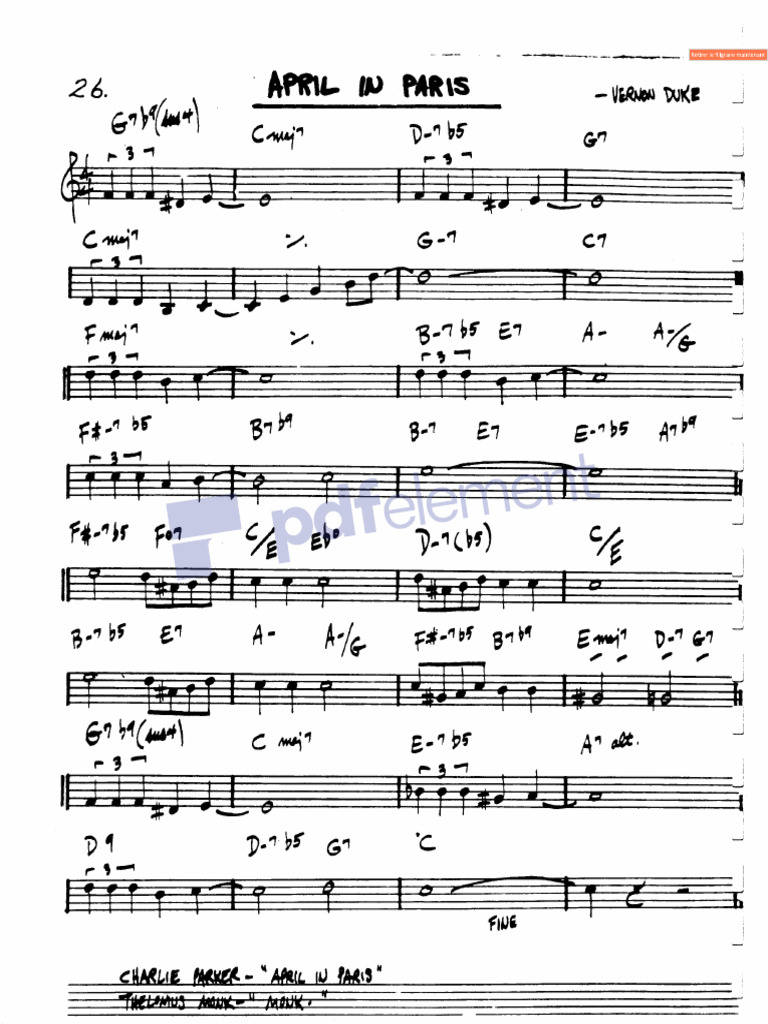 Real Book - April in Paris | PDF