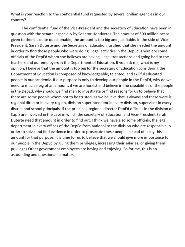 Confidential Funds | PDF