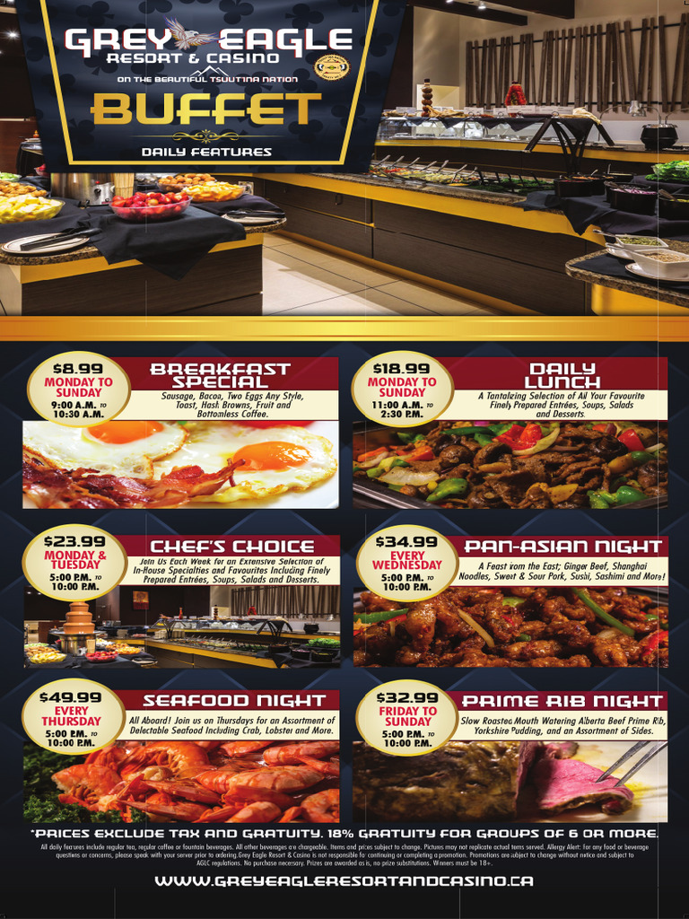 Grey Eagle Casino Buffet Daily Features | PDF