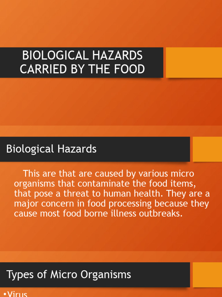 Biological Hazards in Food Safety | PDF | Infection | Meat