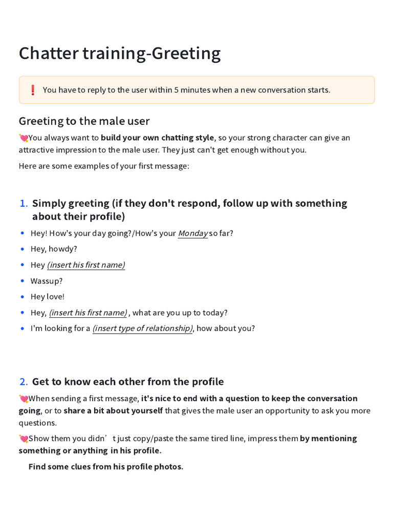Chatter Training-Greeting | PDF | Communication | Human Communication