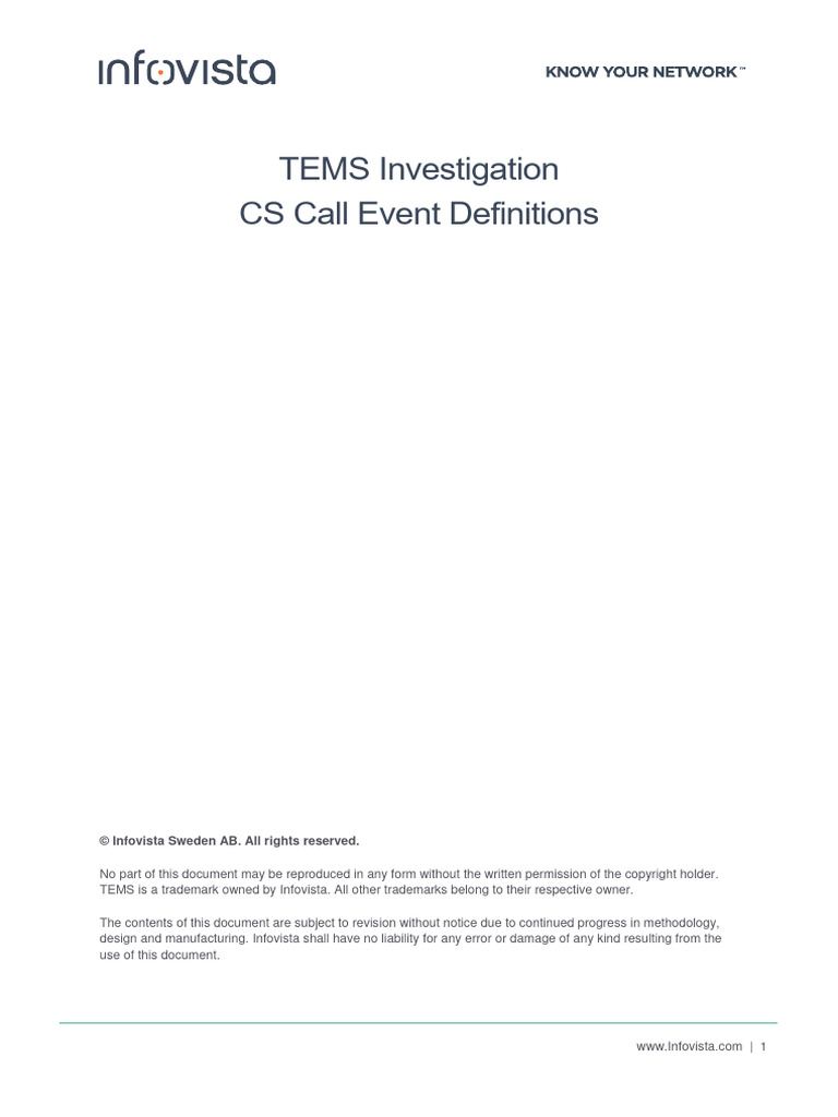 TEMS Investigation CS Call Event Definitions | PDF | Computer Engineering | Information And ...
