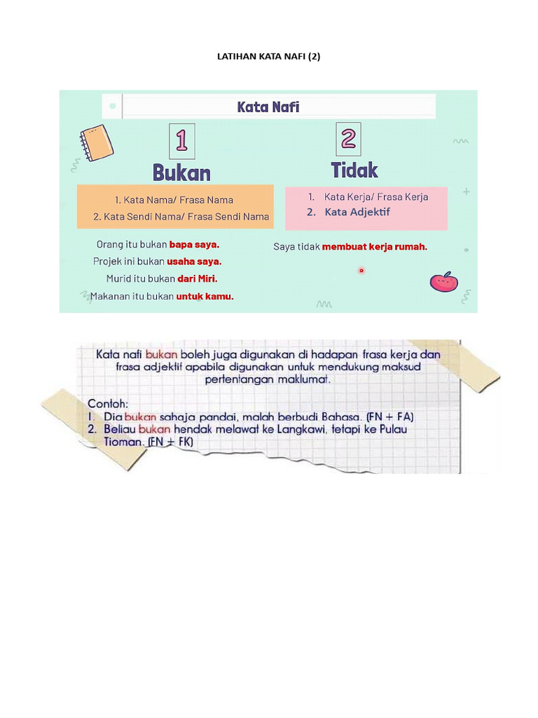 Latihan Kata Nafi | PDF
