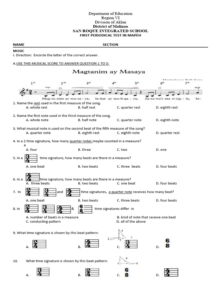 Q1 PT Mapeh 6 | PDF | Self Esteem | Paintings