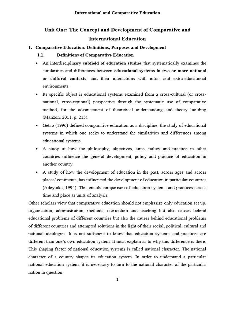 Comparative Education Handout | PDF | Globalization | Neoliberalism