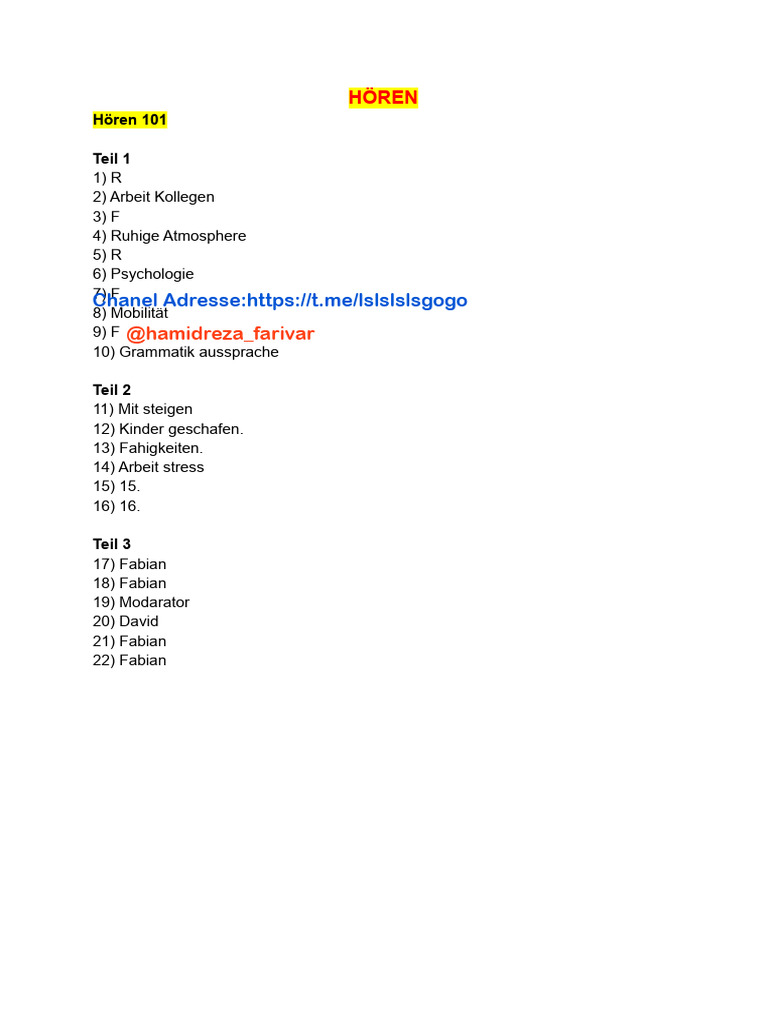 Hören B2پر تکرار - @hamidreza - farivar | PDF