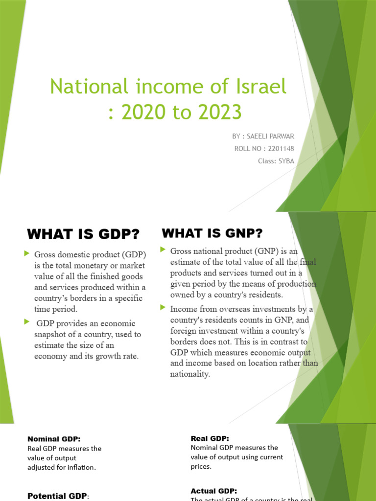 Israel's National Income: 2020-2023 Analysis | PDF | Gross Domestic ...