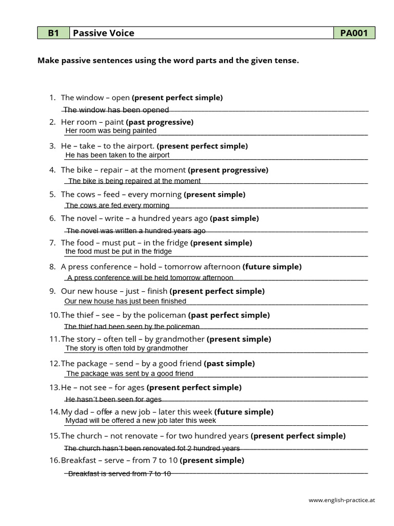 Passive Voice Sentences-1 | PDF | Language Families | Linguistic Morphology