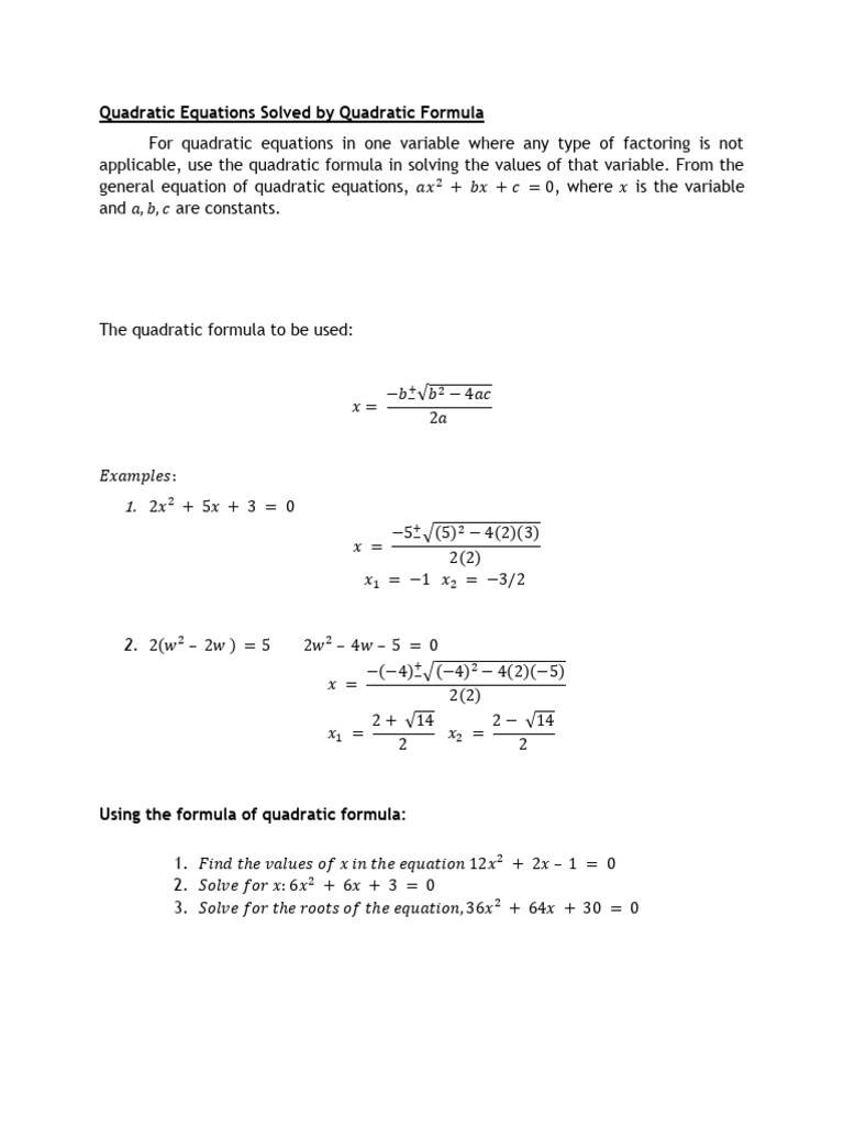 Module I Lessons 3 and 4 | PDF | Equations | Quadratic Equation