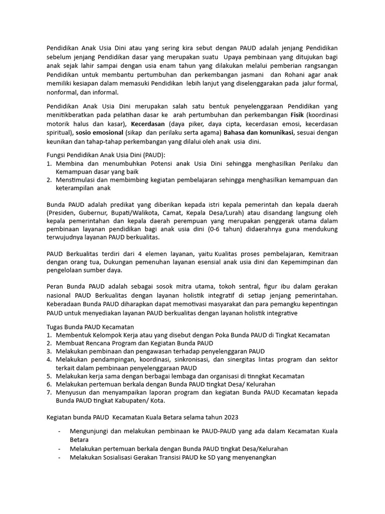 Materi Bunda PAUD | PDF