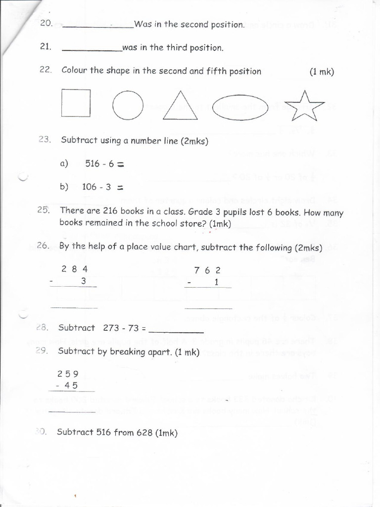 Grade 2 - Mathematics Assignment | PDF