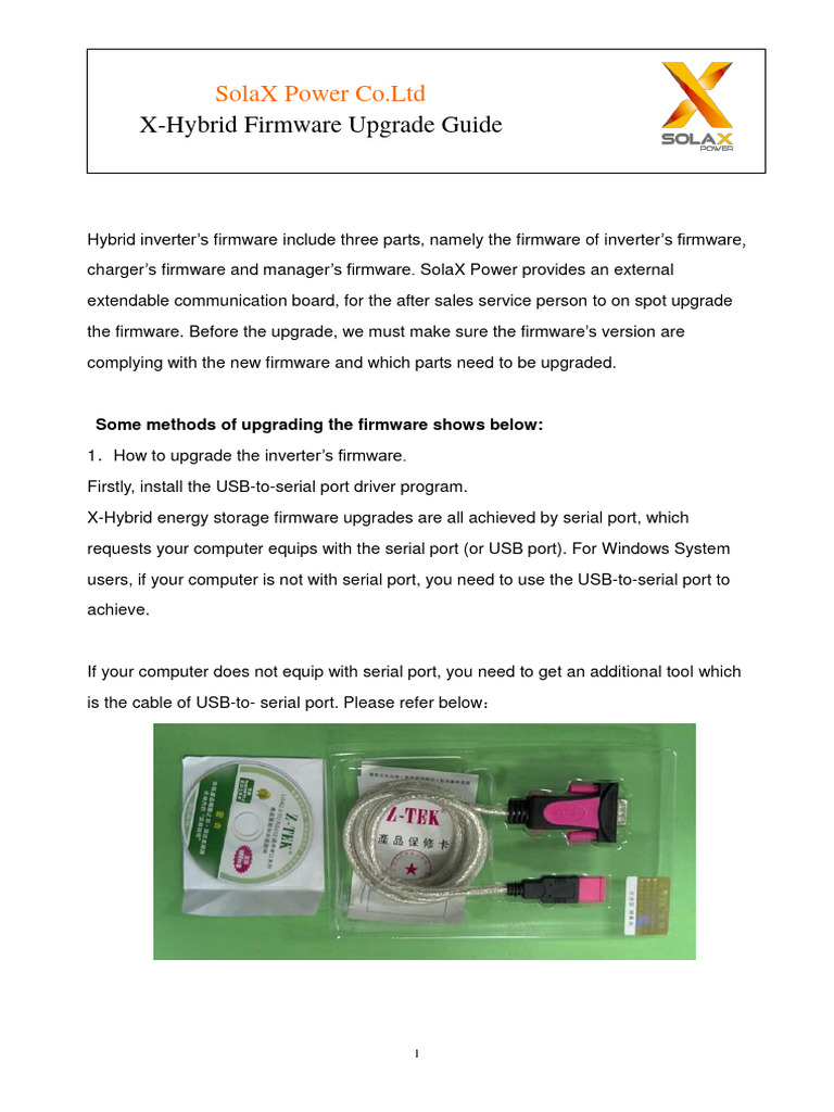 X-Hybrid Firmware Upgrade Guide-140516-EN | PDF | Usb | Battery Charger