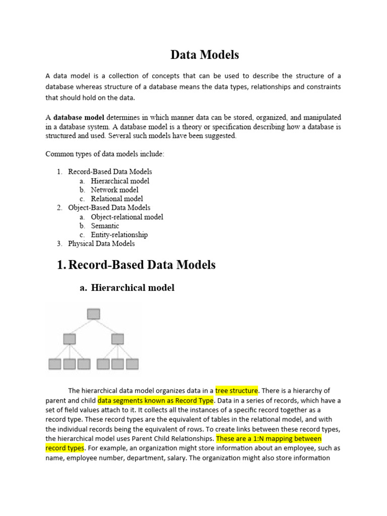 Data Models Pdf Data Model Relational Database