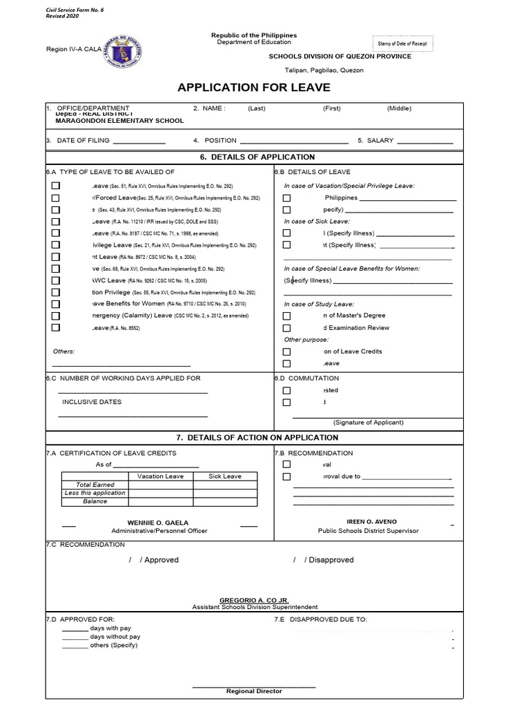 Form 6 | PDF | Sick Leave | Parental Leave