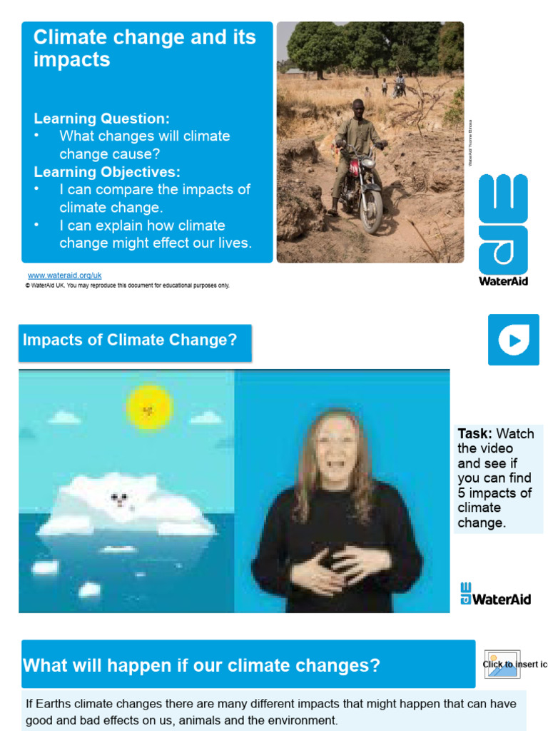 Wateraid ks2 Climate Change Impacts Lesson Slides | Download Free PDF ...