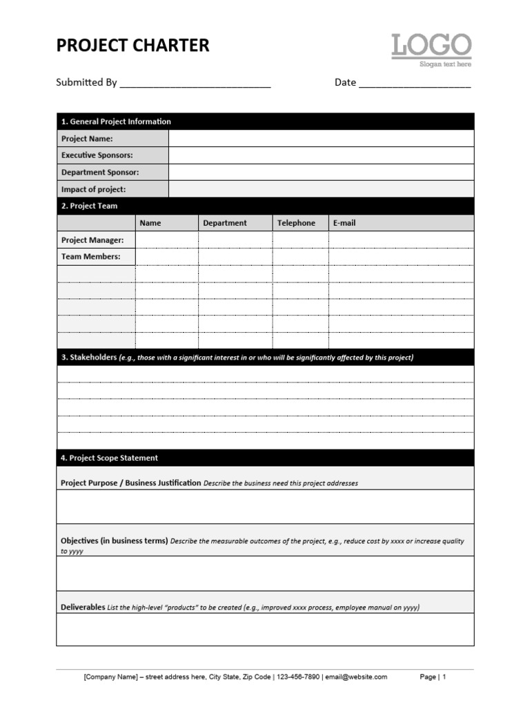 Project Charter Template | PDF | Business