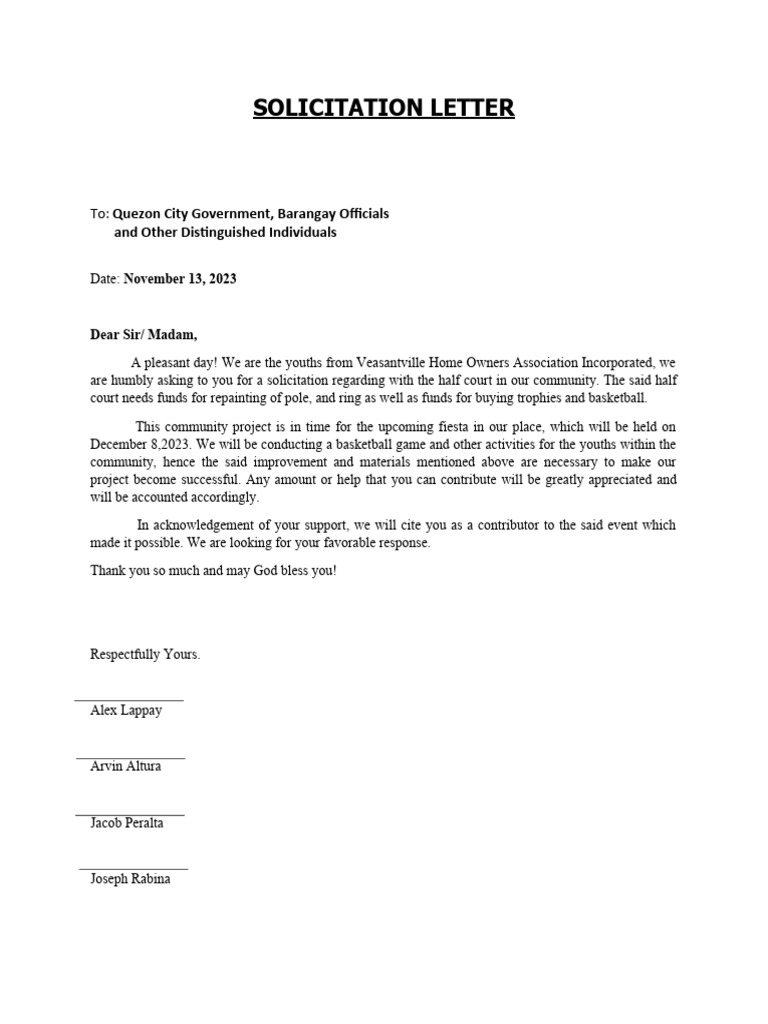 Solicitation Letter | PDF
