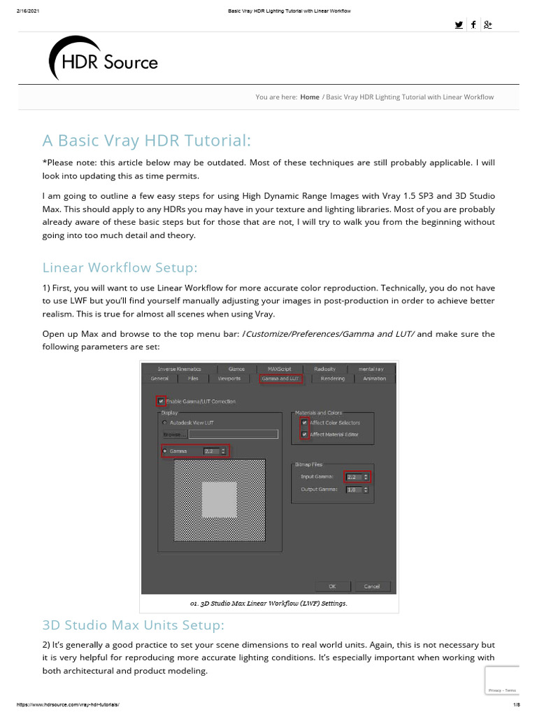 Basic Vray HDR Lighting Tutorial With Linear Workflow2 | PDF | Color ...