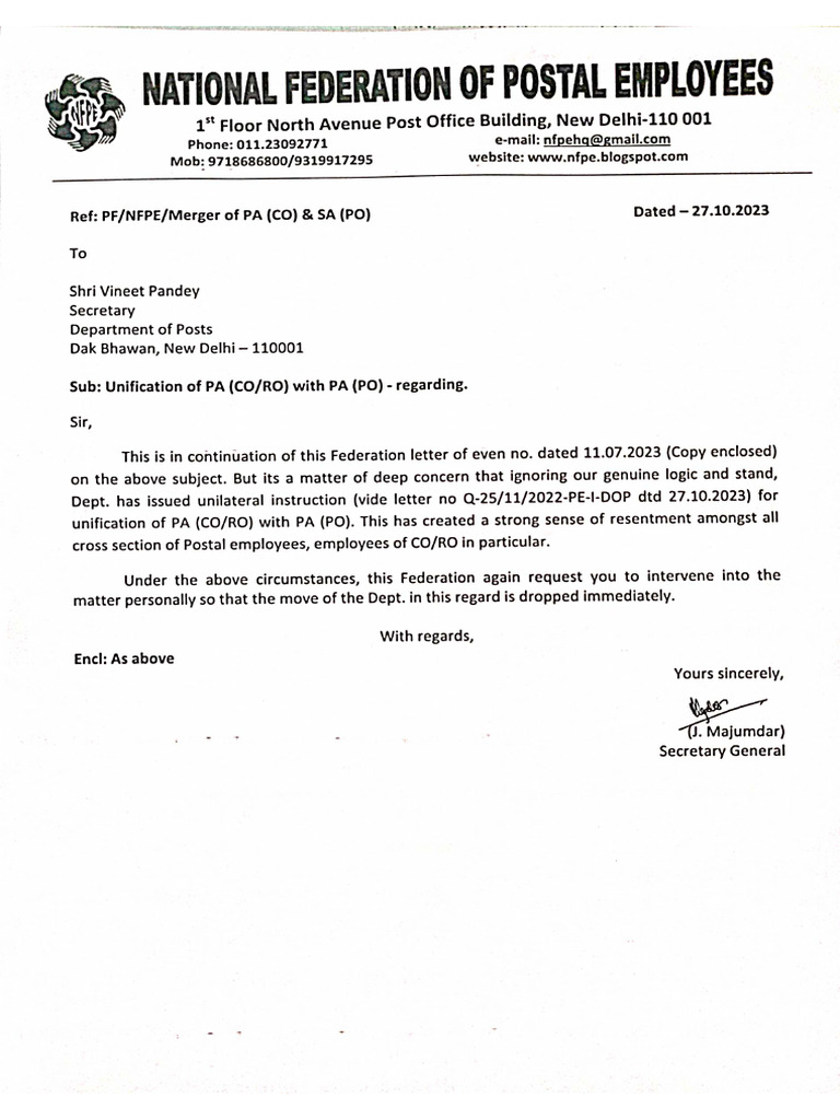 Nfpe Cadre Merger | PDF