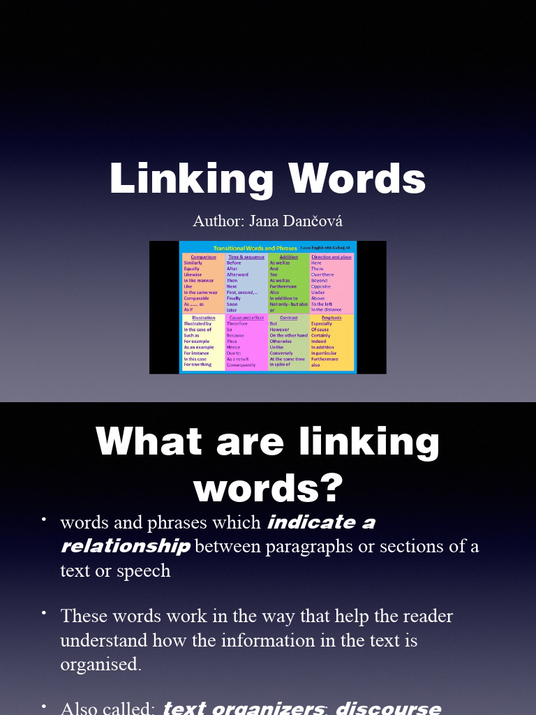 Linking Words Presentation (ENGLISH) | Download Free PDF | Word | Paragraph